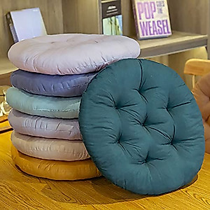 DINGZZ Chair Cushion Round Cotton Upholstery Soft Padded Pad Office Home Car Solid Color Cushions Textiles ( Color : Black , Size : 35X35CM )