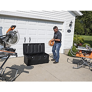 Buyers Products 1712240 Black Poly All-Purpose Storage Chest w/Hasp & Stainless Steel Hinge, 6.3 cu. ft, Made In The USA, Lightweight Storage, Dent-Resistant, Outdoor Storage Box