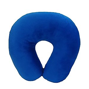 Wolf Essentials Adult Cozy Soft Microfiber Neck Pillow, Compact, Perfect for Plane or Car Travel, Royal