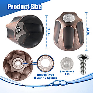 Dreyoo 3 Piece Shower Knob Replacement Compatible with Price/Pfister Verve Tub Shower, Bathtub Faucet Handle Remodel Trim Kit Include 1 Hot 1 Cold 1 Diverter and 3 Screws(Oil Rubbed Bronze)