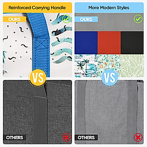 BALEINE 2Pk Insulated Reusable Grocery Bags, Collapsible Cooler Bag for Groceries, Heavy Duty Large Insulated Bag (Island Breeze)