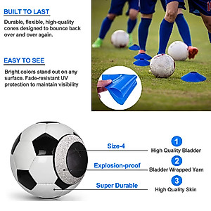 Soccer Goals for Backyard, Portable Soccer Net Set of 2, 4' x 3' Indoor Pop Up Soccer Goal, Soccer Training Equipment with 8 Training Cones, Carry Bag and Soccer Ball