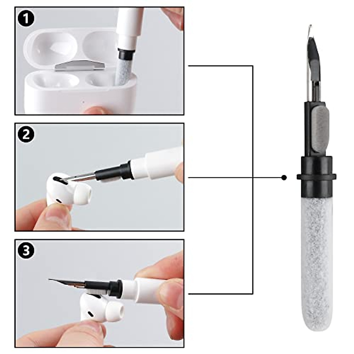 Soft Brush Keyboard Cleaner, Computer Cleaning Tool Kit, 7 in 1 Multipurpose Corner Slit Duster Keycap Puller and Soft Microfiber Brush for Bluetooth Headset Lego Airpods Laptop Camera Lens