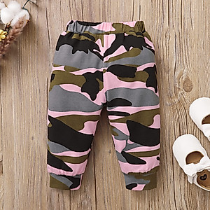 Toddler Boy Girl Camo Clothes Set Daddys Little Girl Ruffle Romper Top Hoodie+Camo Pants Clothing Set with Headband