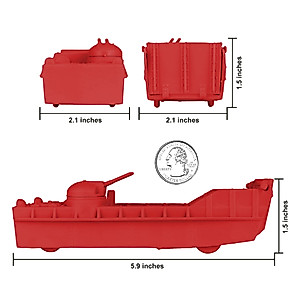 BMC Classic Marx Landing Craft - 4pc Red Plastic Army Men Boat Vehicles