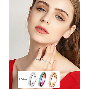 OreilleStar Anxiety Ring for Women Fidget Ring Fidget Toys Adults Spinner Rings for Anxiety Fidget Rings for Anxiety for Women Band Ring Size 8