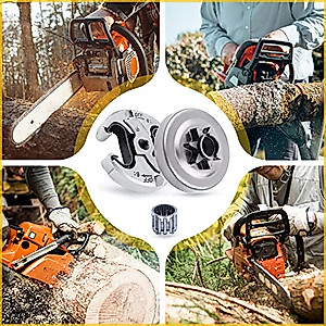 325 7T Sprocket Clutch Drum Kit for Husqvarna 455 460 Rancher Chainsaw, Clutch Drum + Clutch Assy + Needle Bearing Replacement Parts for 537291702