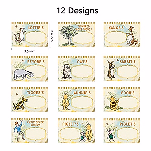 Classic Winnie Food Labels Food Signs 12 Pcs The Pooh Food Decor For Baby Shower Perfect Pooh Bear Birthday Party Favors Centerpieces For Tables