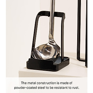 YAMAZAKI Home 2249 Tower Ladle Holder-Lid Stand for Utensils in Kitchen, Black 2248-P