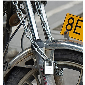 MroMax White Chain Lock, 710mm/27.95" Long, 5mm/0.20" Diameter Buckle 1pcs