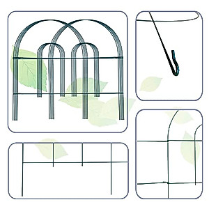 FOREHOGAR Decorative Garden Folding Border Fence, Metal Wire Edging Flower Fence Panel 18in X20ft Outdoor Patio Landscape