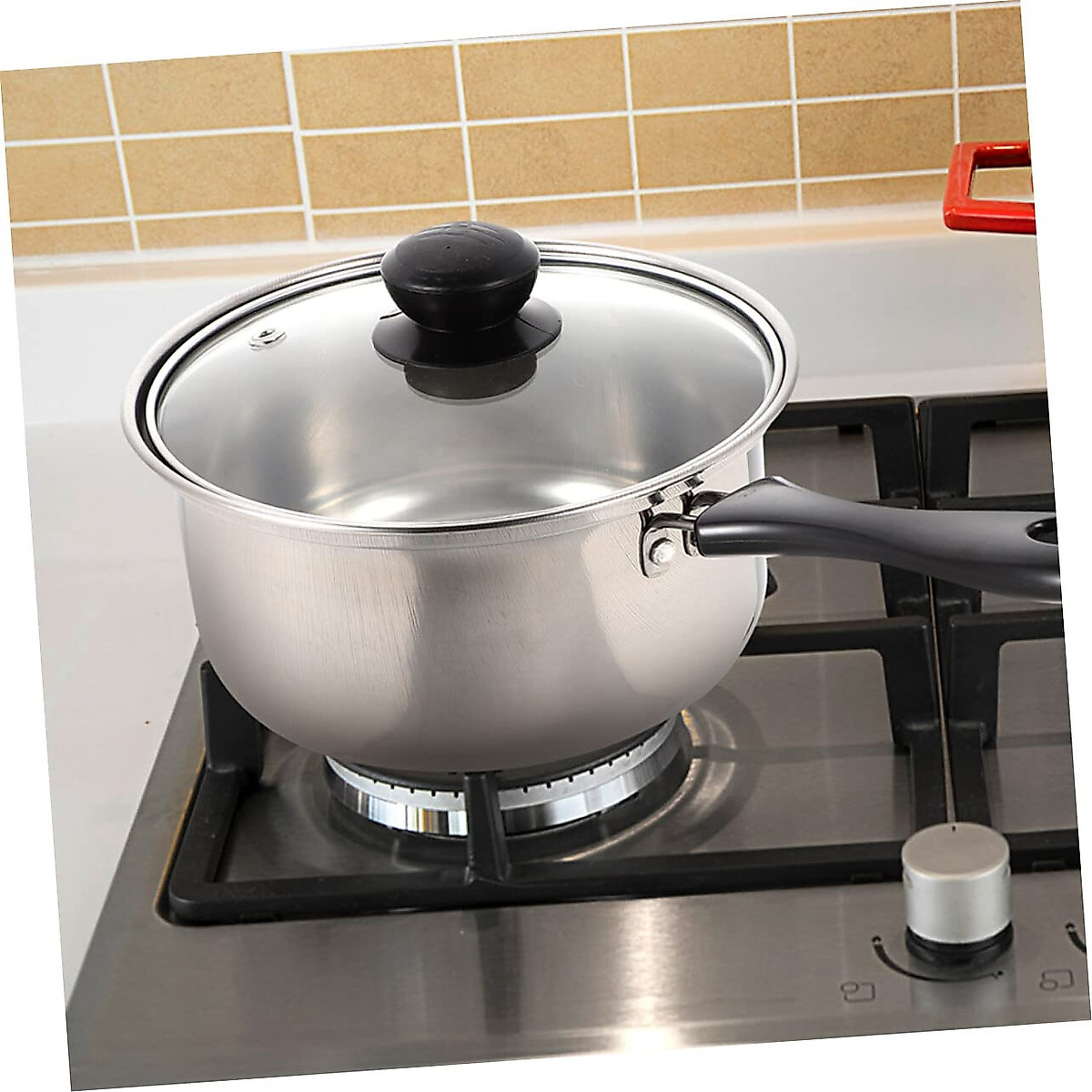 Angoily Single Handle Small Stainless Steel Sauce Pan Single Handle Pot with Lid Single Handle Soup Pot Small Soup Pot Cooking Soup Pot Cooking Saucepan Small Milk Saucepan