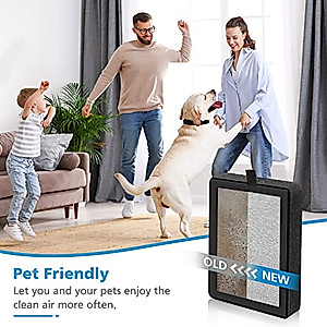 4 Pack LV-H128 Replacement Filter Compatible with LEVOIT LV-H128 / PUURVSAS (HM669A) / ROVACS (RV60) Air Purifier, 3-in-1 H13 Ture HEPA and Activated Carbon Filters, Replace Part #LV-H128-RF