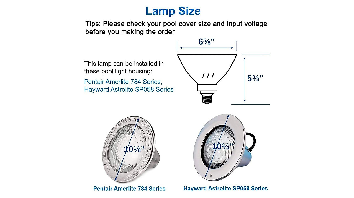 XIUBE 120V Blue Pool LED Light Bulb - Bright & Energy Saving