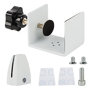 Hotwin Office Desk Partition Clamp, Aluminum Alloy Adjustable Desk Divider Support Clamp, No Drilling Required Privacy Panel Clamp for Desktop Countertop Reception, U Type