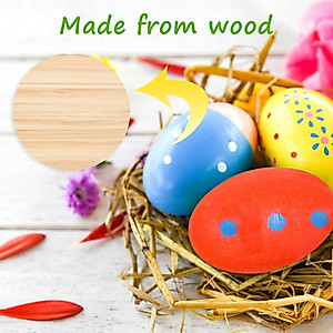 6 Pack Wooden Percussion Musical Easter Eggs Shakers - Colorful Hand-Painted Instruments for Kids, Ideal for Christmas Stocking Stuffers, Birthday Gifts, Easter Day Party Favors, and Spring Crafts