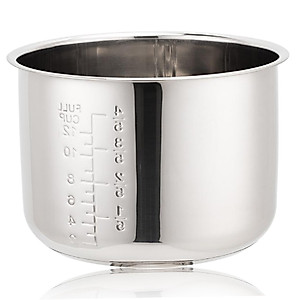Stainless Steel Rice Cooker Inner Pot 4L Stove Safe Polished Edged Rice Cooker Inner Pot with Scale ＆ 3-Ply Bottom for Rice Pot Rice Cooker Rice Cooker Inner Pot Rice Pot Rice Cooker Inner Pot