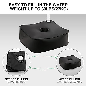 Vogholic Umbrella Base Weight Water Bag Heavy Duty Up to 60 lbs for Umbrella Stand Cantilever Base,Patio Weight Bag,16 x 16 inches Square