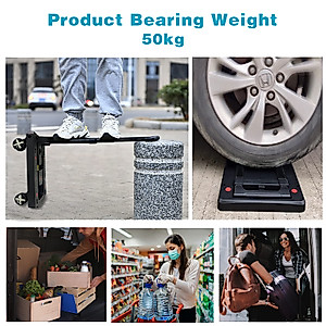 Monyus Portable Folding Hand Truck, 110 lbs Heavy Duty Luggage Cart with 4 Rotate Wheels, Hand Truck Dolly Foldable, Utility Cart with Adjustable Handle for Luggage Travel Shopping Moving Office Use