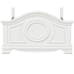 Benjara BM295825 Lilya Traditional Bead Molding & Shell Motif Bed Crisp White - Full Size