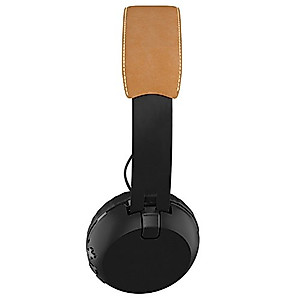 Skullcandy Grind Bluetooth Wireless On-Ear Headphones with Built-In Mic and Remote, 12-Hour Rechargeable Battery, Supreme Sound Audio, Plush Ear Pillows for Comfort, Black/Tan