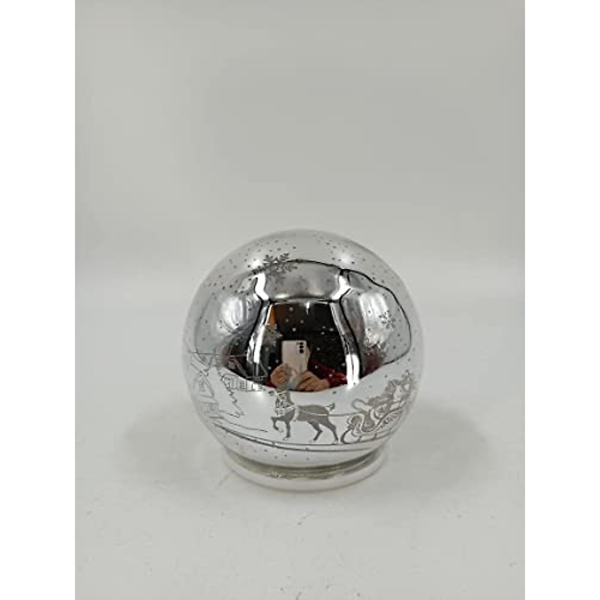 Christmas Decor Lovely Reindeer Sled Snow Globe – 4.7 x 5.1 Inches