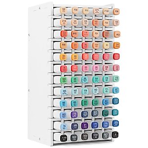Marker Organizer, Markers Holder Storage with Divider Art Marker Rack Colored Pencils Art Brushes Stationary Oil Pens Slots Adjustable Holders for Desk Home Classroom Office Decor (72 Slots)