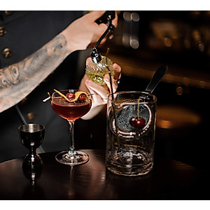 Cocktail Mixing Glass with Seamless and Handblown Construction - Old Fashioned Bar Mixer Glass - Plain Design