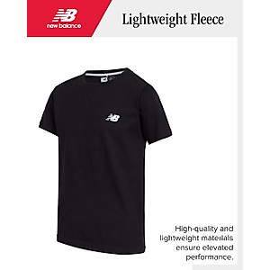 New Balance Boys' Sweatsuit Set - 3 Piece Short Sleeve T-Shirt, Fleece Hoodie Sweatshirt, and Sweatpants (8-12), Size 8, White Black