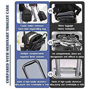 OZUKO Carry On Underseat Multi-functional, 18-inch Underseater Lightweight Overnight Suitcase with Wheels for Travel Business(Black, Carry-On 18-Inch)