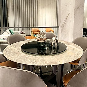 Lazy Susan for Dining Table, Tempered Glass Rotating Tray For Kitchen Dining Table, Heavy Duty Round Turntable, Glass Swivel Tray, for Dining Table Centerpiece ( Color : Gris , Size : 100cm (39inch) )