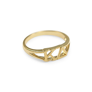 The Collegiate Standard Kappa Delta 14k Gold Plated Sorority Ring with Greek letters