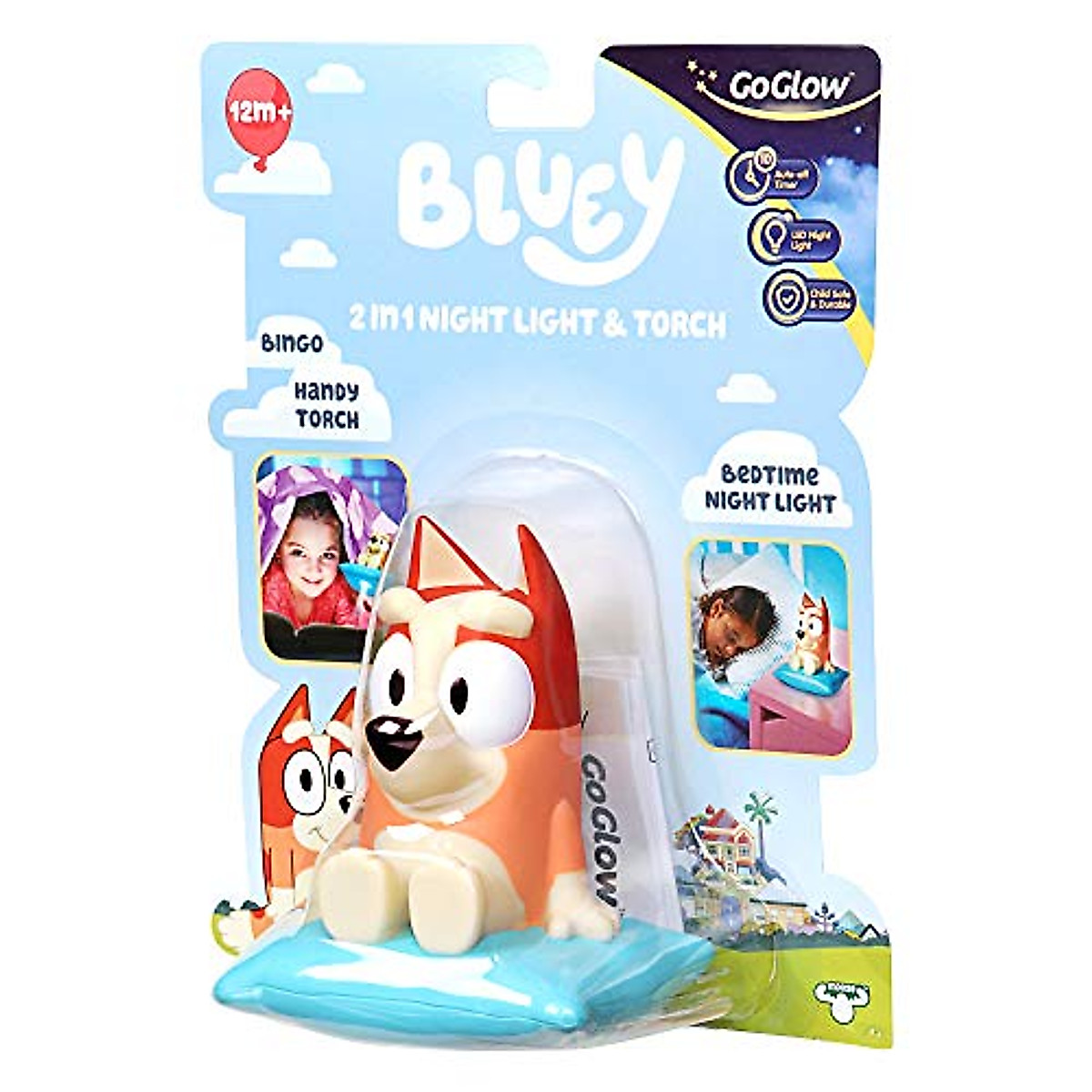 Bluey - Bingo 2 in 1 Bedtime Night Light and Handy Flashlight - LED Night Light with Auto-Off Timer