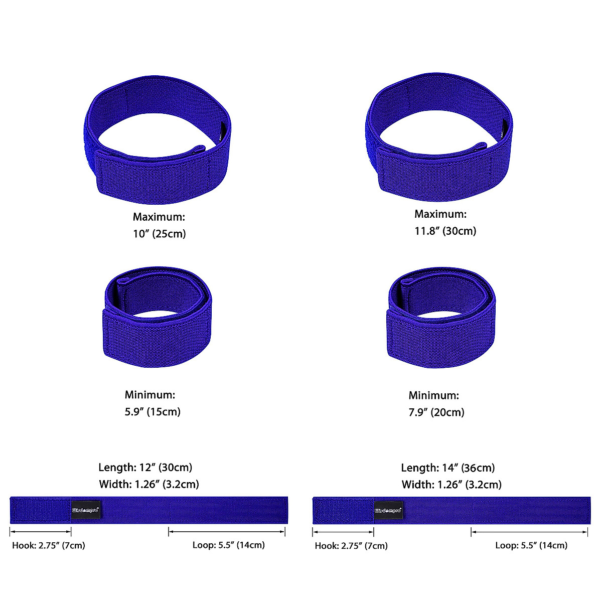 Wisdompro Ankle Strap, 1 Pair Polyester Blousing Garters Trousers Boots Blouses Hook and Loop Strap for Waders, Fly, Fishing, Hunting, Hiking, Cycling, Gardening, Military Uniforms (14 Inch Blue)