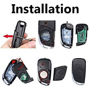 Keyecu Modified 4 Button Flip Remote Key Shell Case for Chevy Camaro Cruze Equinox Malibu,Just a Key Shell