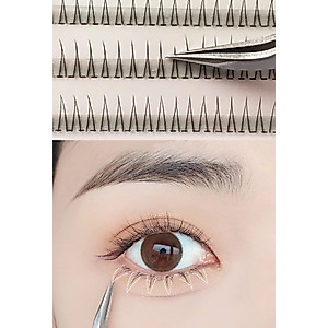 Ninetynine 240pcs V Shape Bottom Lower Lash (6-7mm) Natural Individual False Eyelash Extension Soft Handmade Bottom Lashes Clusters