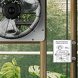 20 Inch Shutter Exhaust Fan Aluminum High Speed 1190RPM, 3368 CFM, Silver, with Adjustable Programmable Thermostat