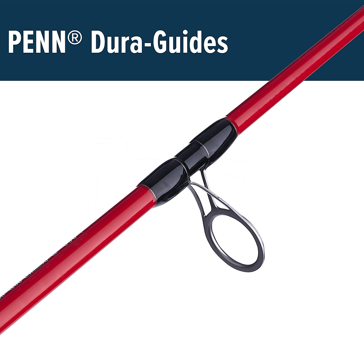 PENN Mariner III Boat Spinning Fishing Rod, Black/Red, 6'6" - Medium - 1pc - 30-50lb