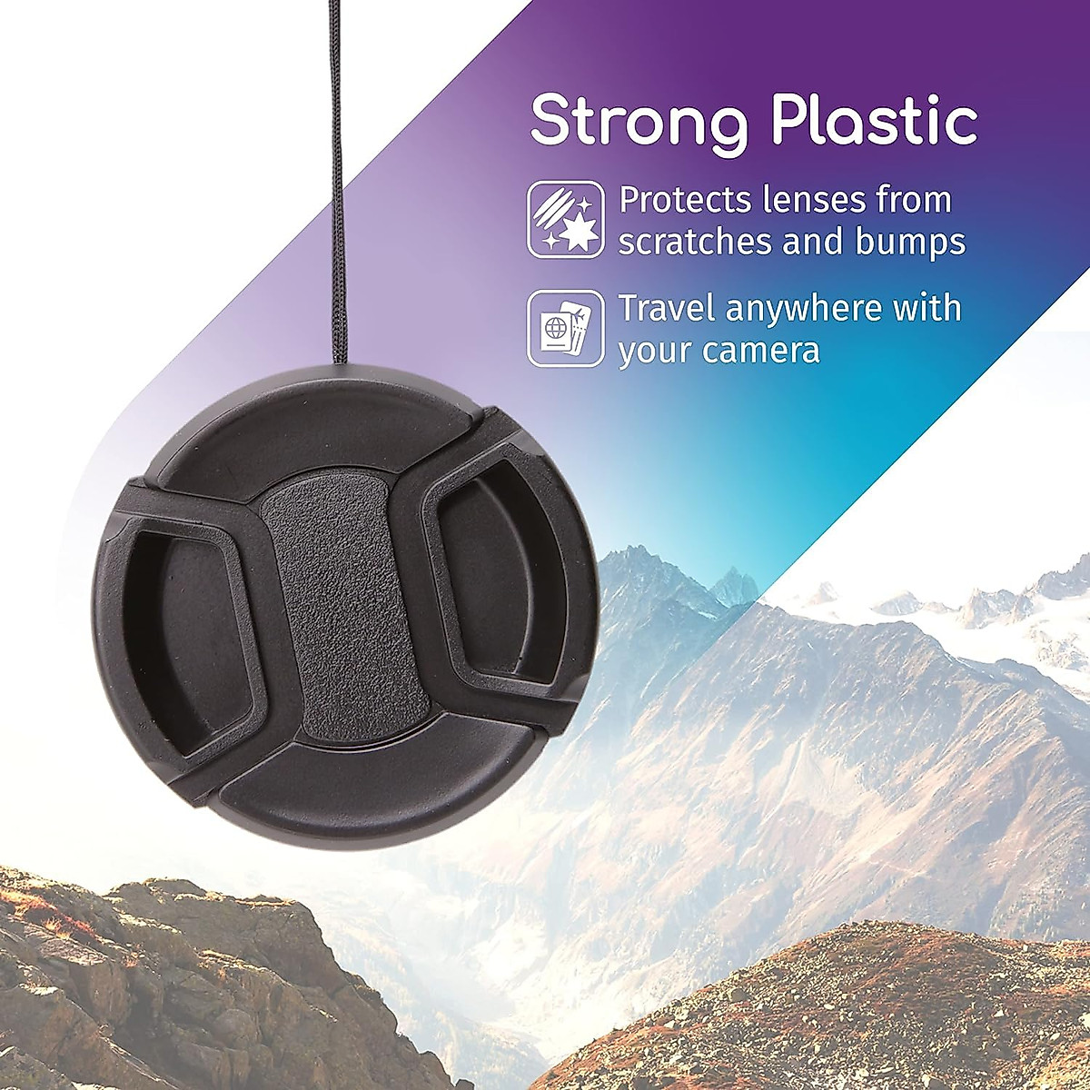 CamDesign 77MM Snap-On Front Lens Cap Cover Compatible with Canon, Nikon, Sony, Pentax All DSLR Lenses