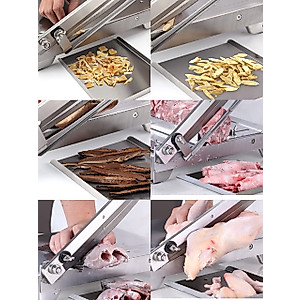 Manual Bone Meat Slicer Chopper Ribs Cutter Double Blade 13.5In Stainless Steel for Fish Chicken Beef Mutton Household Vegetable Food Slicer Slicing Machine