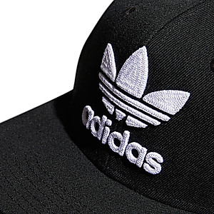 adidas Originals Men's Trefoil Chain Flatbrim Snapback Cap, Black/White, One Size