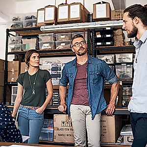 LLLstore 6-Tier Storage Metal Shelf Wire Shelving Unit 2100Lb Capacity Adjustable Heavy Duty Storage Rack with Wheels NSF Metal Shelf for Closet Kitchen Garage Basement, 82" H x 48" L x 18" D- Black