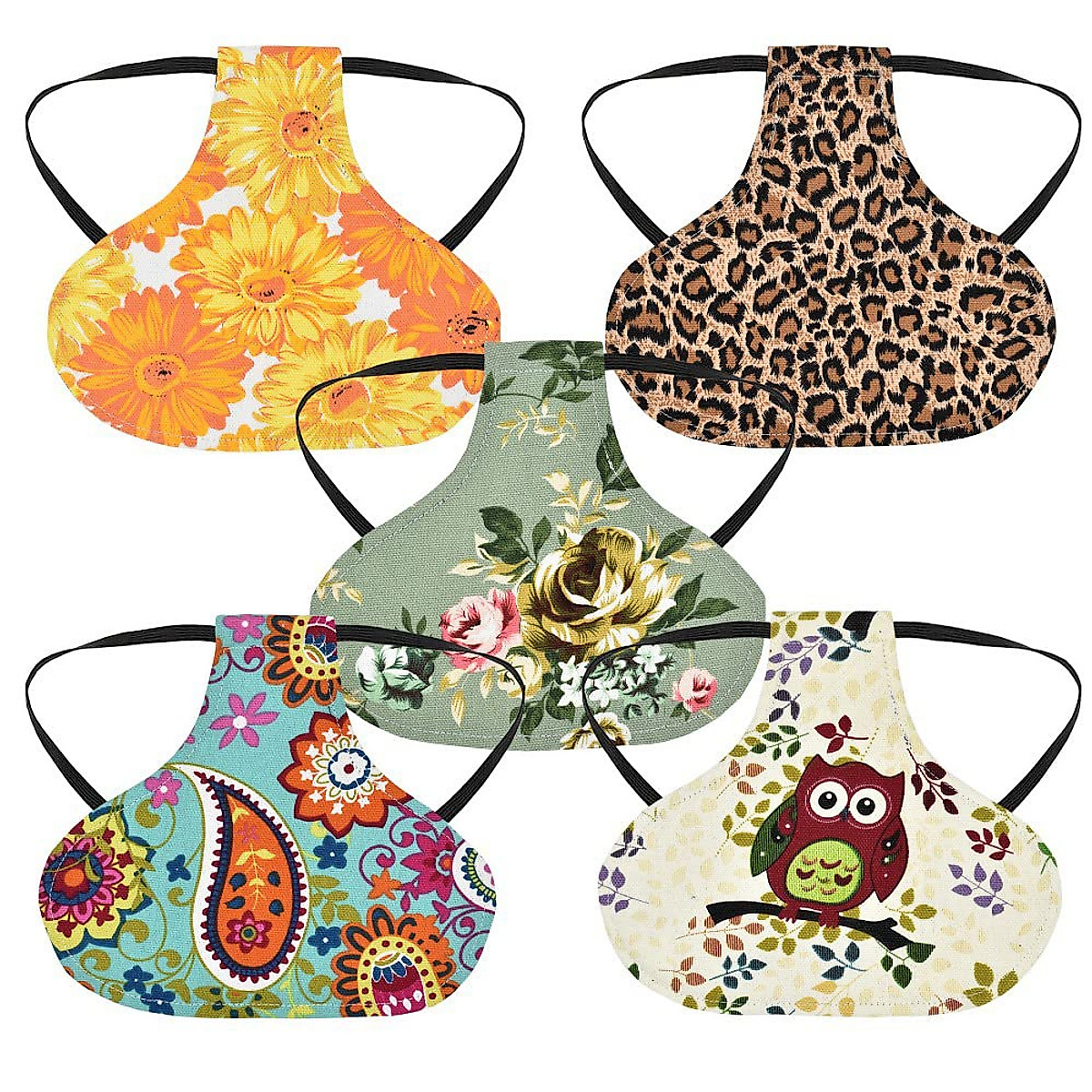 TOBILE Chicken Saddle, 5-Piece Hen Apron Set with Elastic Straps, Multicolor, Protects Feathers & Body, Ideal for Hen Owners & Chicken Farmers