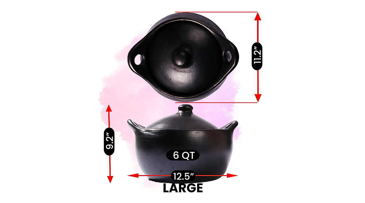 Ancient Cookware 6qt Chamba Clay Stew Pot