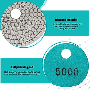12+1 Packs Diamond Polishing Pads Set, Anglecai 4 Inch Dry/Wet Granite Polishing Kit for Concrete Polishing Pads, 50-8000 Grit Pads for Marble Polishing Kit for Tile Polishing Pads for Grinder