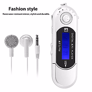 MP3 Players, Portable Music MP3 USB Player with LCD Screen FM Radio Voice Recorder Support 32GB TF Card(Silver)