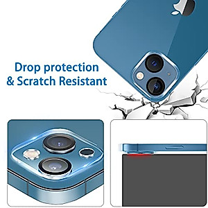 Dengduoduo 【3 Pack】 Tempered Glass Camera Lens Protector for iPhone 13 6.1" & iPhone 13 Mini 5.4", Ultra HD, 9H Hardness, Anti-Scratch, Case Friendly, Easy to Install [No Affect on Night Shots]