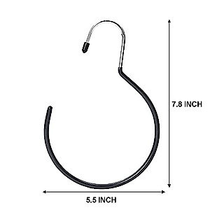 GXLQIJU Belt Ring Hanger Scarf Hangers,Multi-use Hanging Hook Closet Organizer for Belts,Shawls Scarves,Ties,Hat Rack(5 Pack, Black)