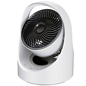 NewGod Rechargeable Air Circulator Fan Small Oscillating Desk Fan with LED Light 4 Wind Speeds USB Powered Cordless Quiet Table Fans for Bedroom Office Home（4400mAh） White1