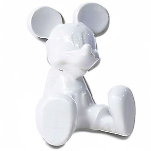 Jerry Leigh Sitting Mickey Mouse Black and White Salt and Pepper Shaker Set, Cute Disney Ceramic Shakers Kitchen Accessories and Decor, Set of 2